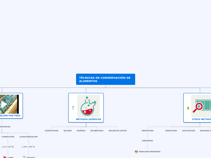 TÉCNICAS DE CONSERVACIÓN DE ALIMENTOS - Mind Map